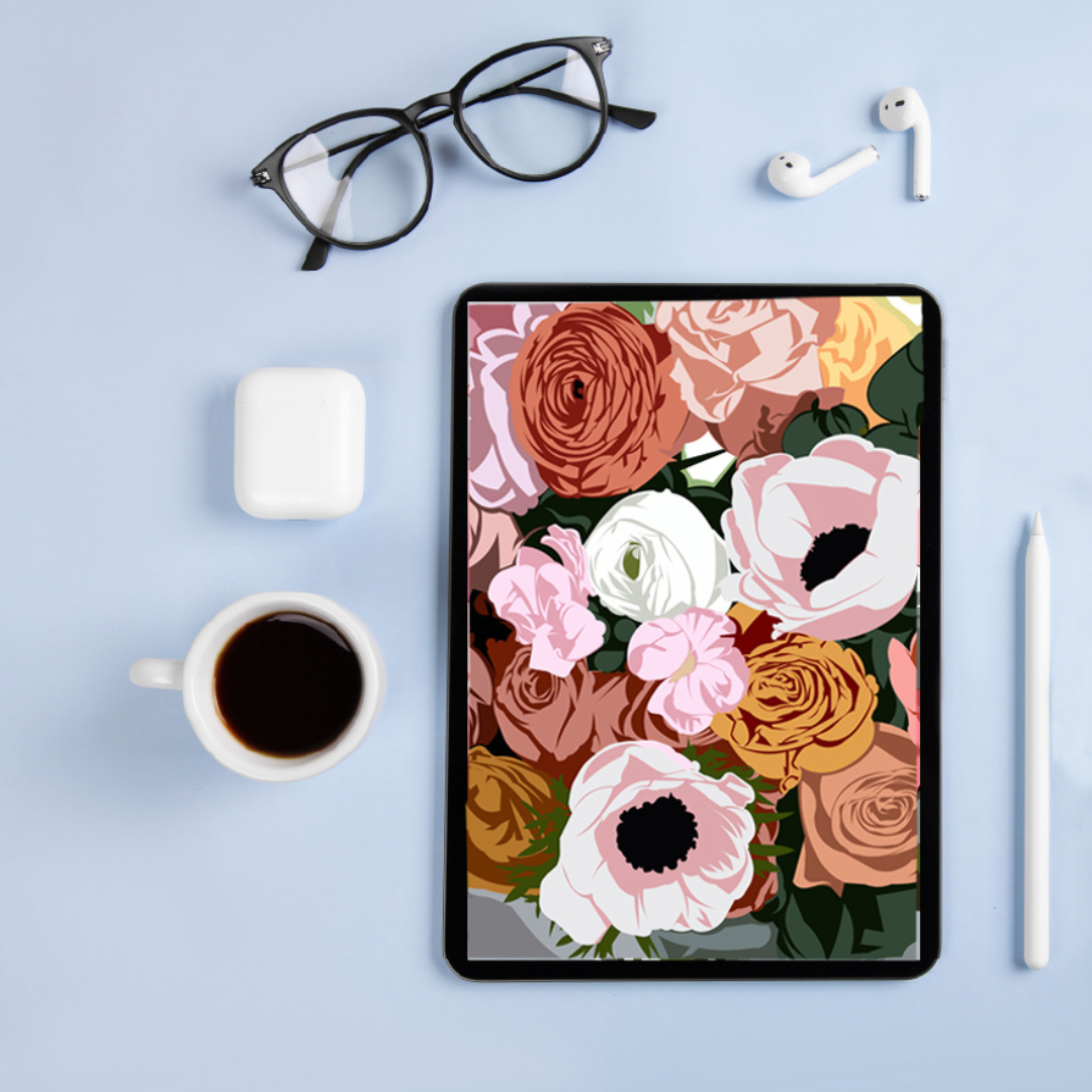 Digital Paint By Number Kit for Procreate | Delightful Delivery – Pink ...