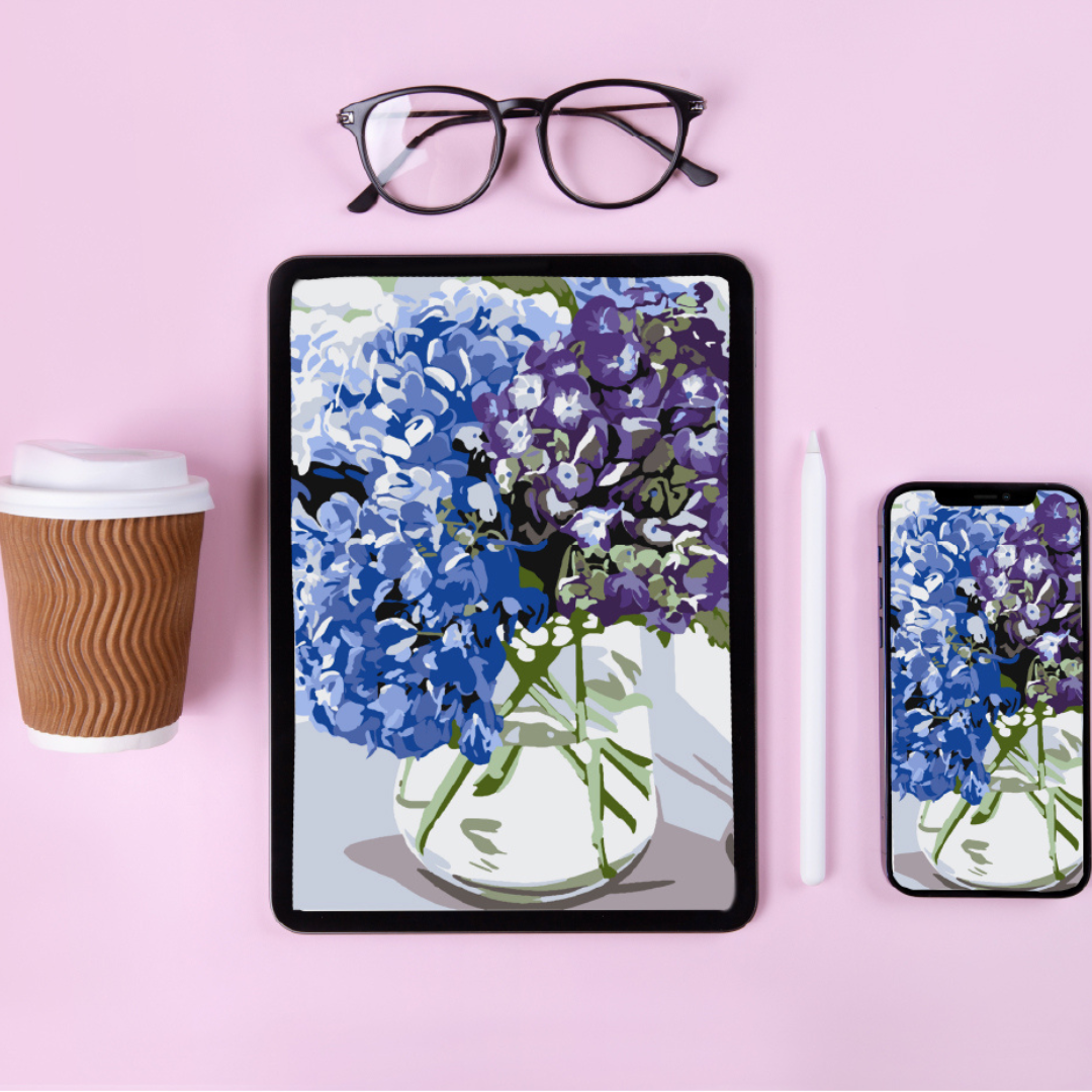 Digital Paint By Number Kit For Procreate | Sincerest Stems – Pink ...